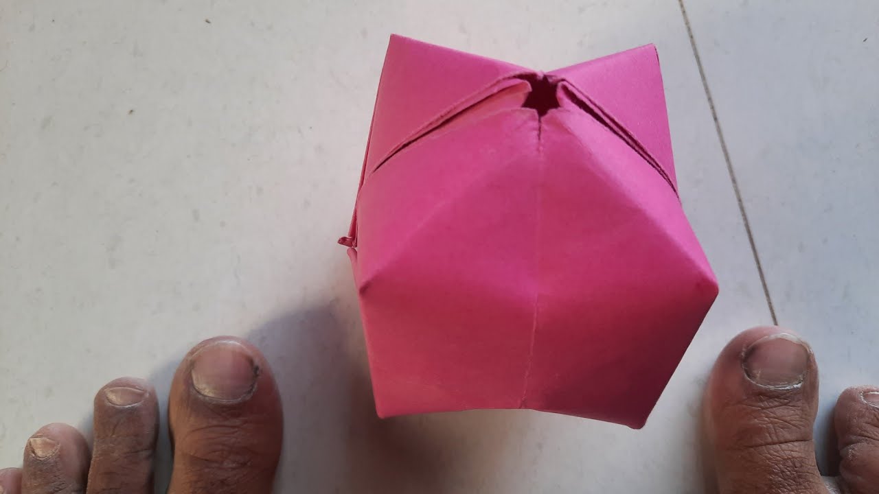 Making Origami paper ball with feet. - YouTube