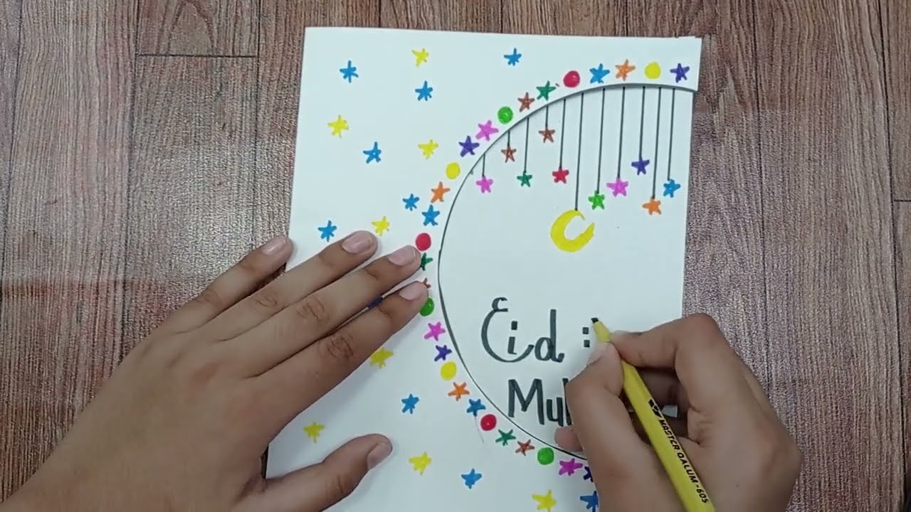 Beautiful White paper Eid Card🌙 | Easy Eid card 😍 | Eid greeting Card ...