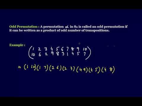 #MTH405 Lecture 19 Part 2 #Odd #Permutation - YouTube
