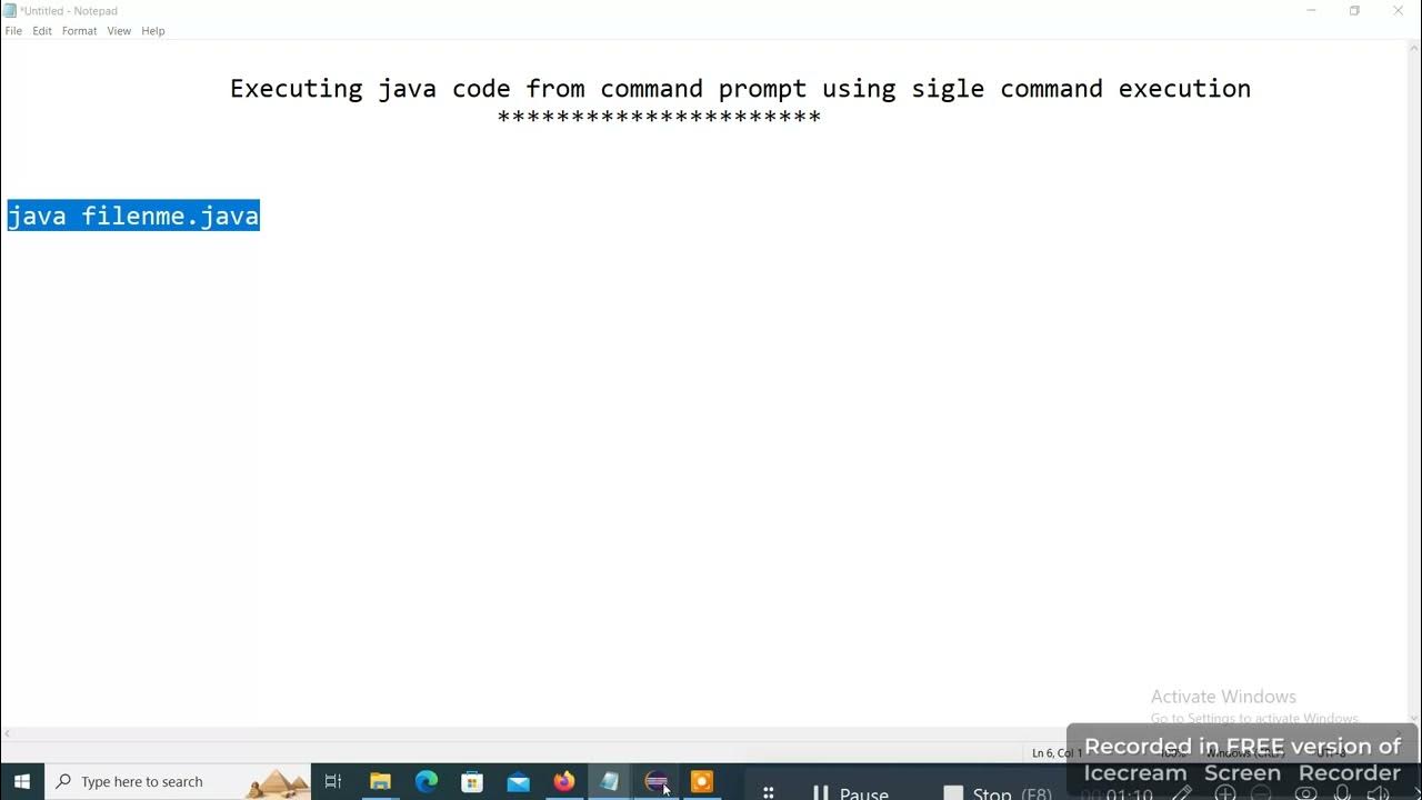 Java 11 Feature Executing Java Code Though Command Prompt Using Single Command Youtube