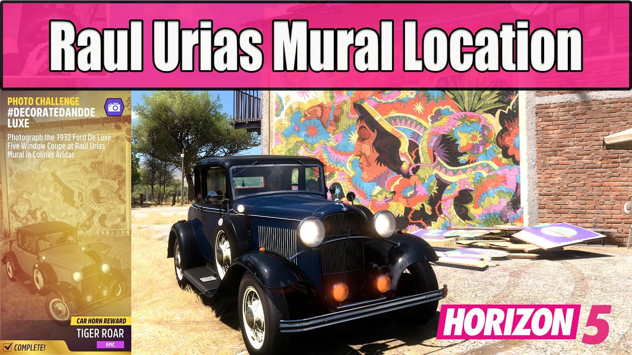 Forza Horizon 5 Photo Challenge #Decoratedanddeluxe - Raul Urias Mural in Colinas Aridas - YouTube