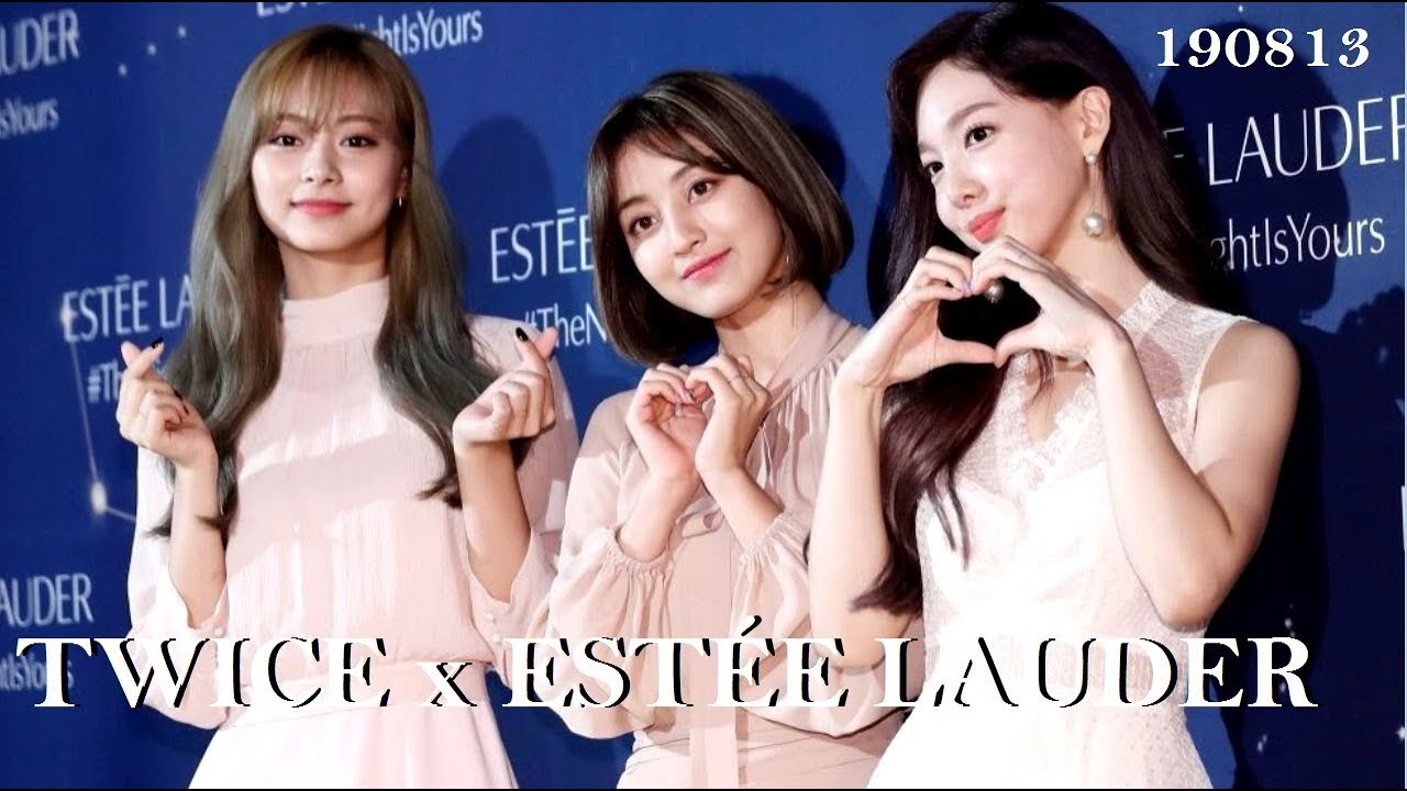 190813 TWICE Tzuyu New hair with Bangs ,Nayeon and Jihyo ESTÉE LAUDER ...