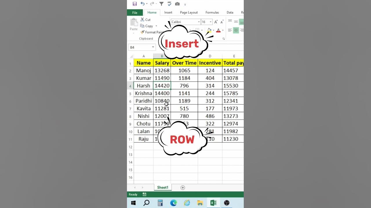 How to Insert a Row in Excel Using Keyboard Shortcuts | Quick & Easy Guide#excel - YouTube