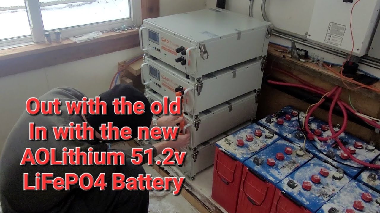 Aolithium 51.2v LiFePO battery installation. Removal of old FLA Rolls S ...