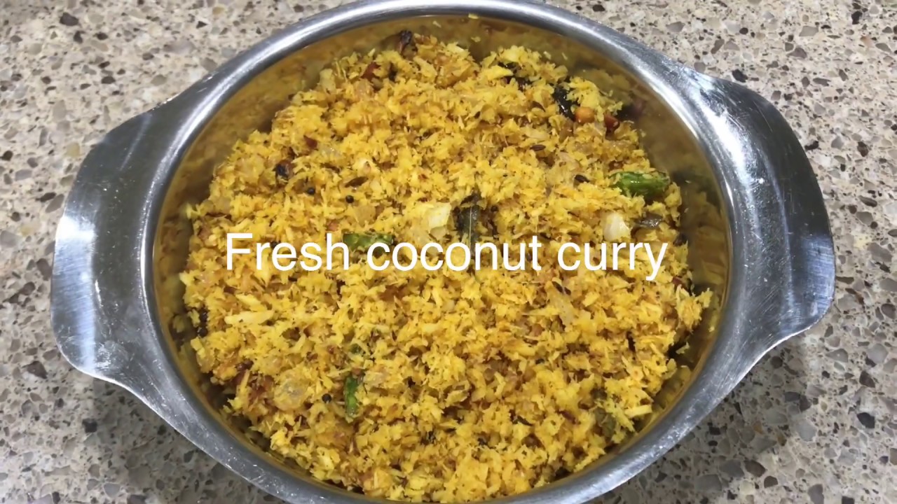 Fresh grated coconut curry - YouTube