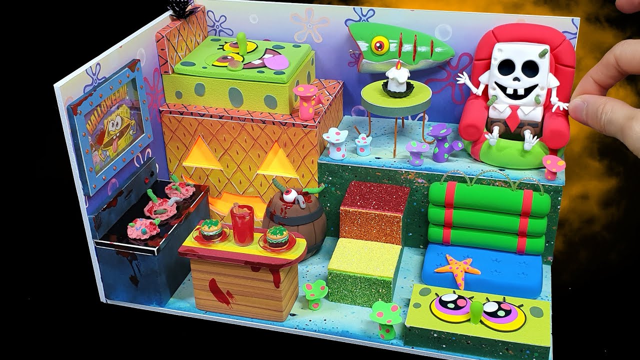 DIY Miniature Spongebob Halloween Cardboard House # - Build Amazing ...