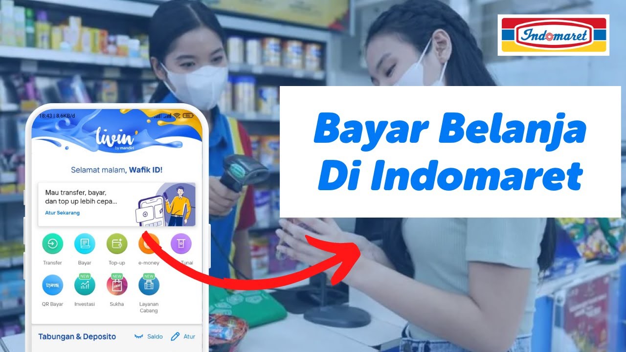 Bayar Belanja Di Indomaret Menggunakan QR Kode Livin by Mandiri | Full ...