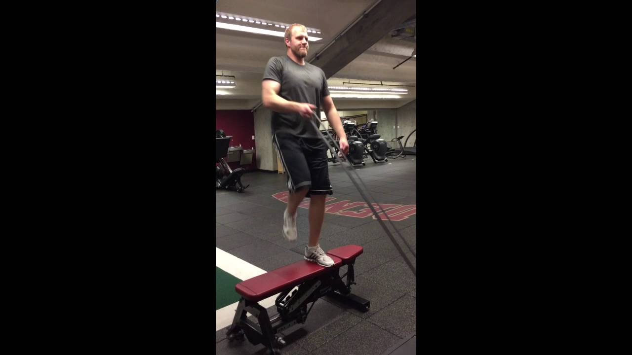 L Step Up to R Band Row - YouTube