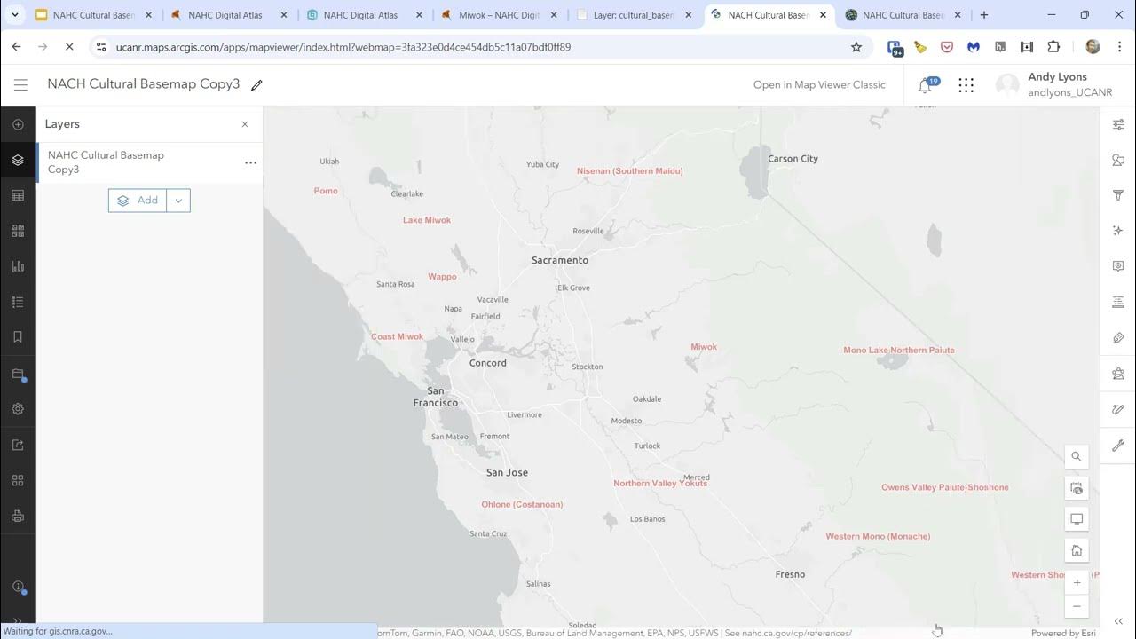 Adding a California Tribal Area Layer to an ArcGIS web map - YouTube