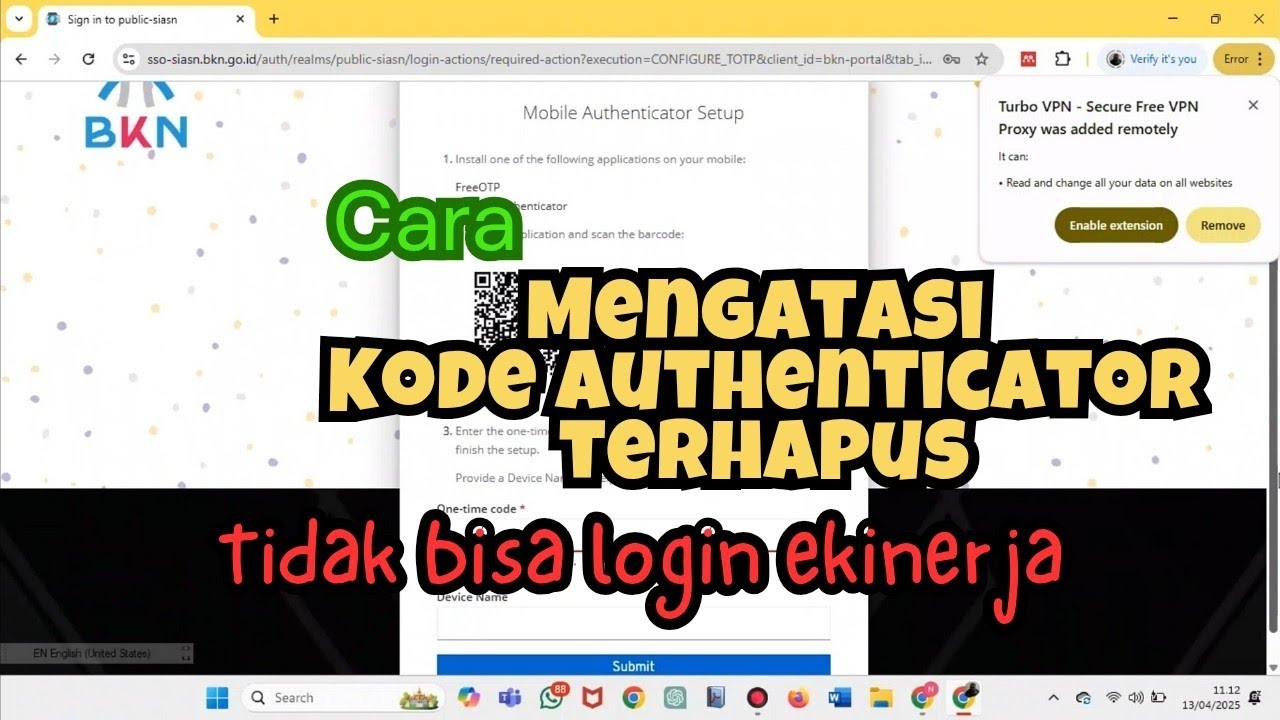 Cara atasi kode authenticator terhapus sehingga tidak bisa login ...