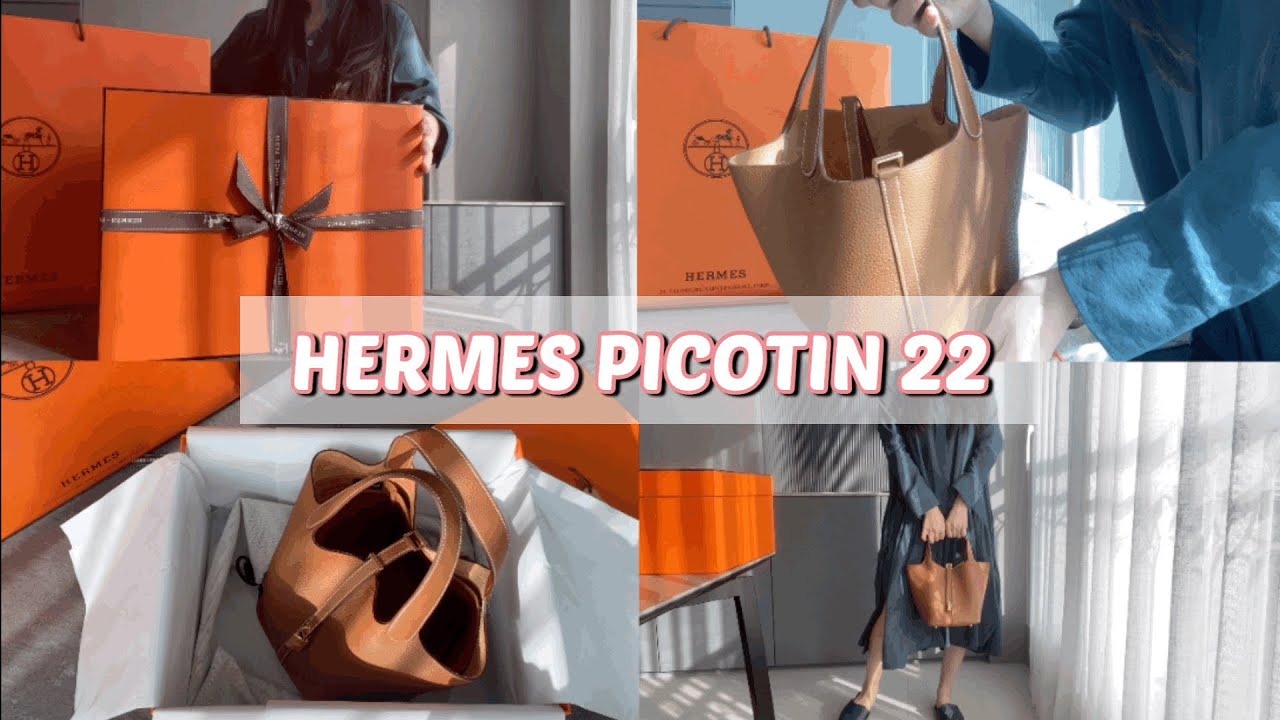 에르메스 피코탄 22 골금/워크인/착샷/이너백/HERMES PICOTIN LOCK 22 - YouTube