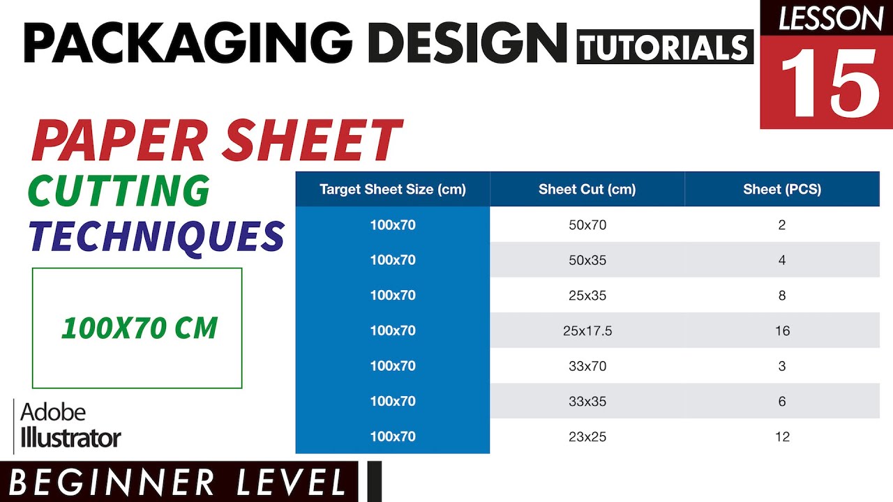 Paper Sheet Cutting Sizes ( 100x70) - Lesson # 15 - YouTube