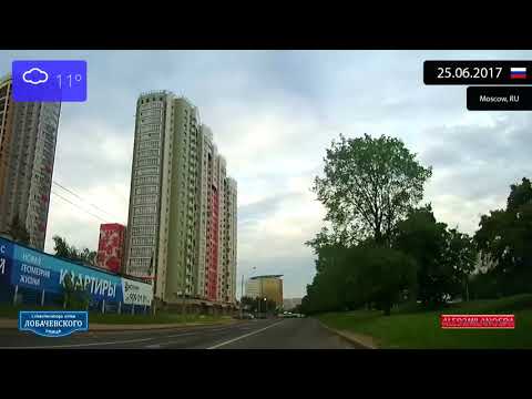Driving through Moscow (Russia) from Konkovo to Mozhaysky 25.06.2017 Timelapse x4