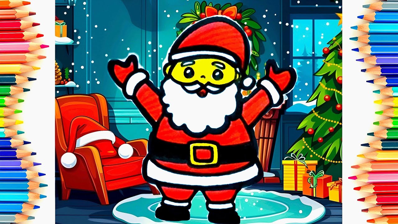 How to draw santa claus step by step/christmas drawing/santa claus/kids ...