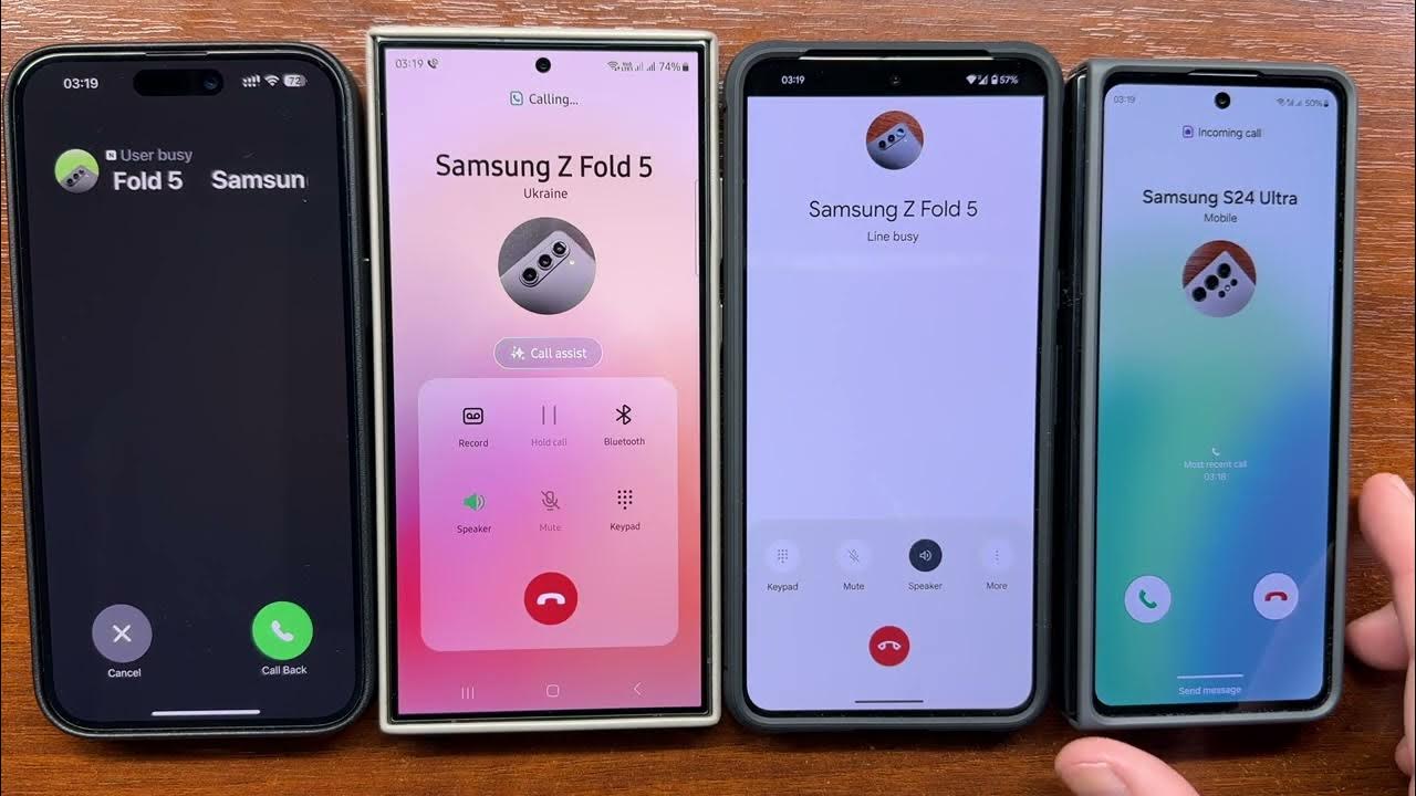 iPhone 15 PM vs Samsung S24U vs Google Pixel 8 Pro Outgoing Call to Samsung Z Fold 5 ...