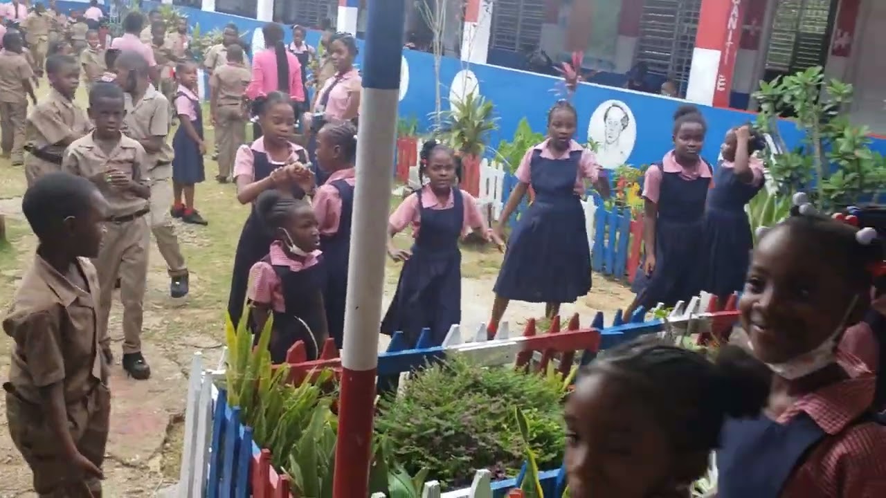 Freemans Hall Primary School Jamaica... group dance post lunch time ...