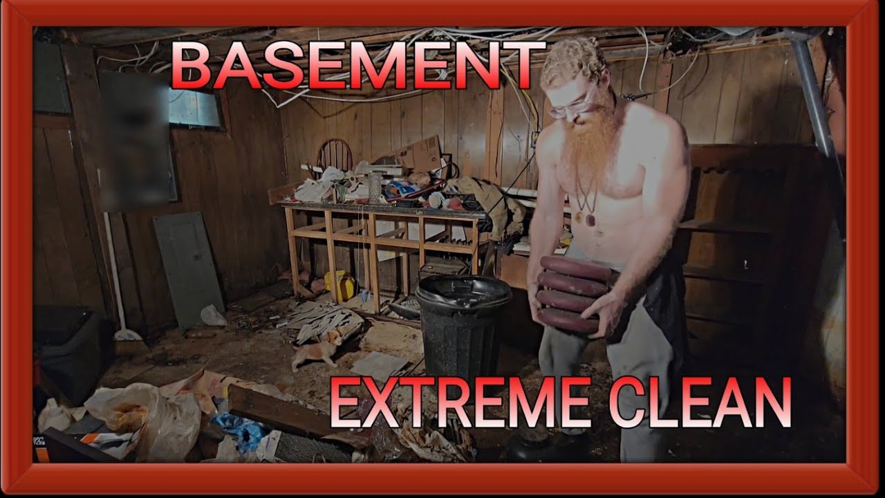 BASEMENT EXTREME CLEANING | Lots of water damage, many bags of trash ...