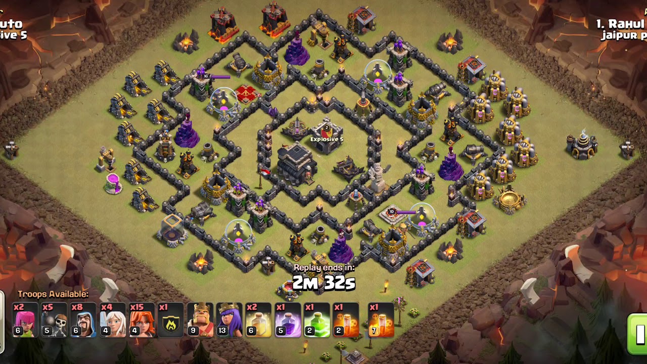 How to beat Ring War Base TH9 with low heroes - YouTube