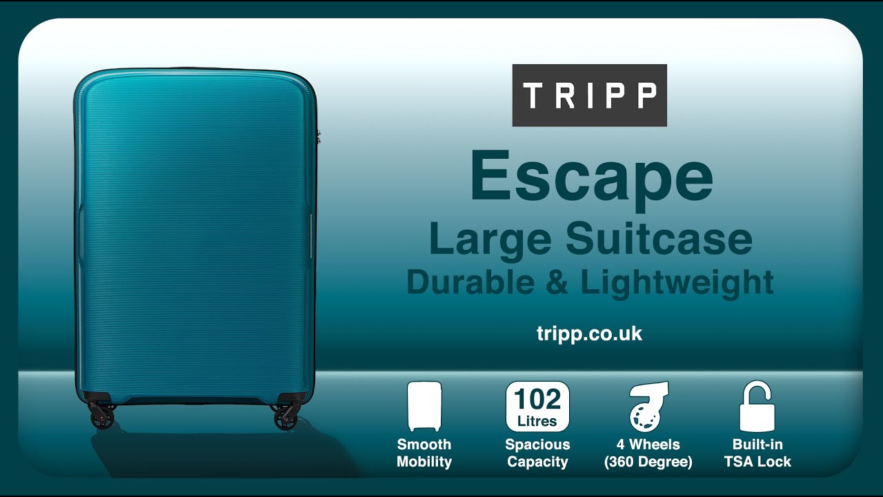 Tripp Escape Teal Large Suitcase 360° View | Spacious & Durable Luggage ...