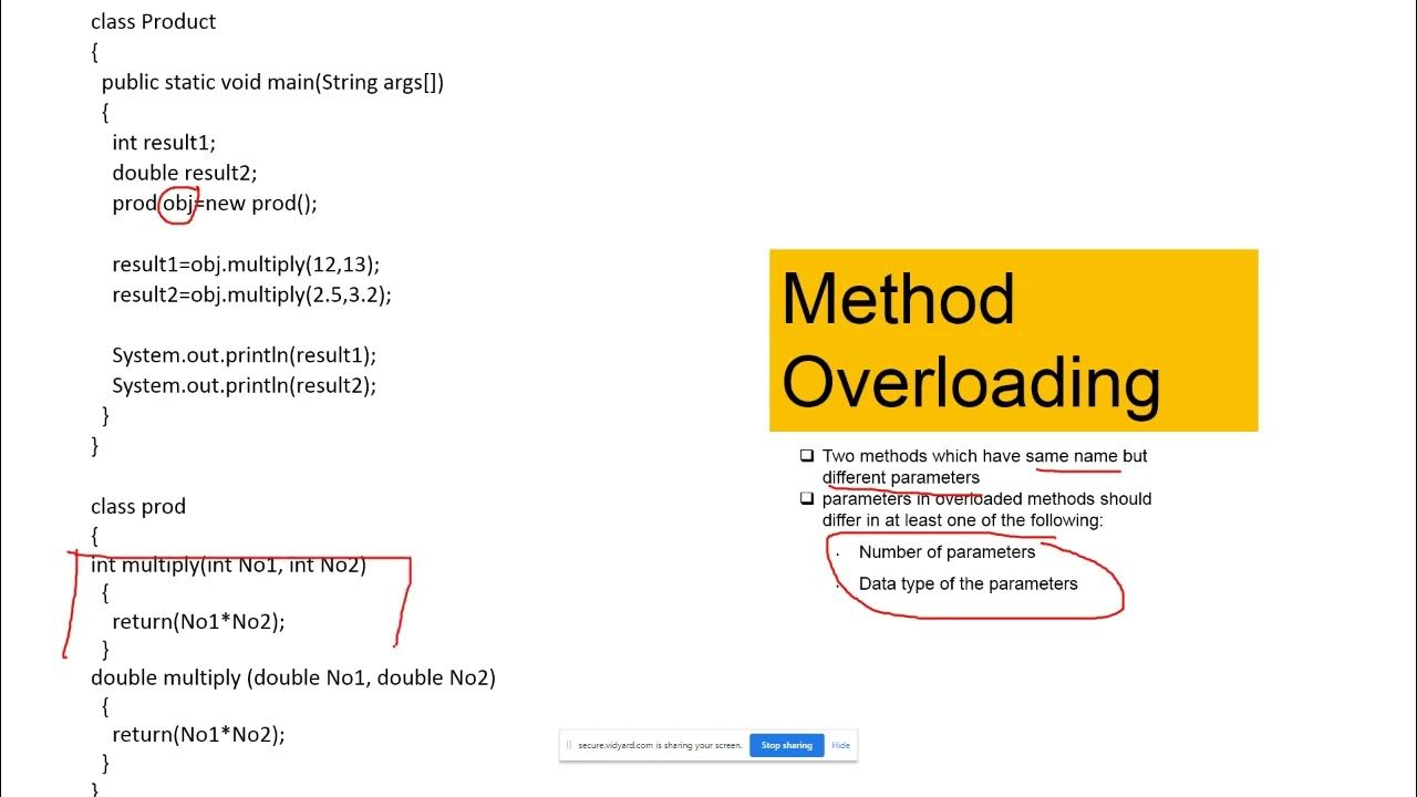 Method overloading oop - YouTube