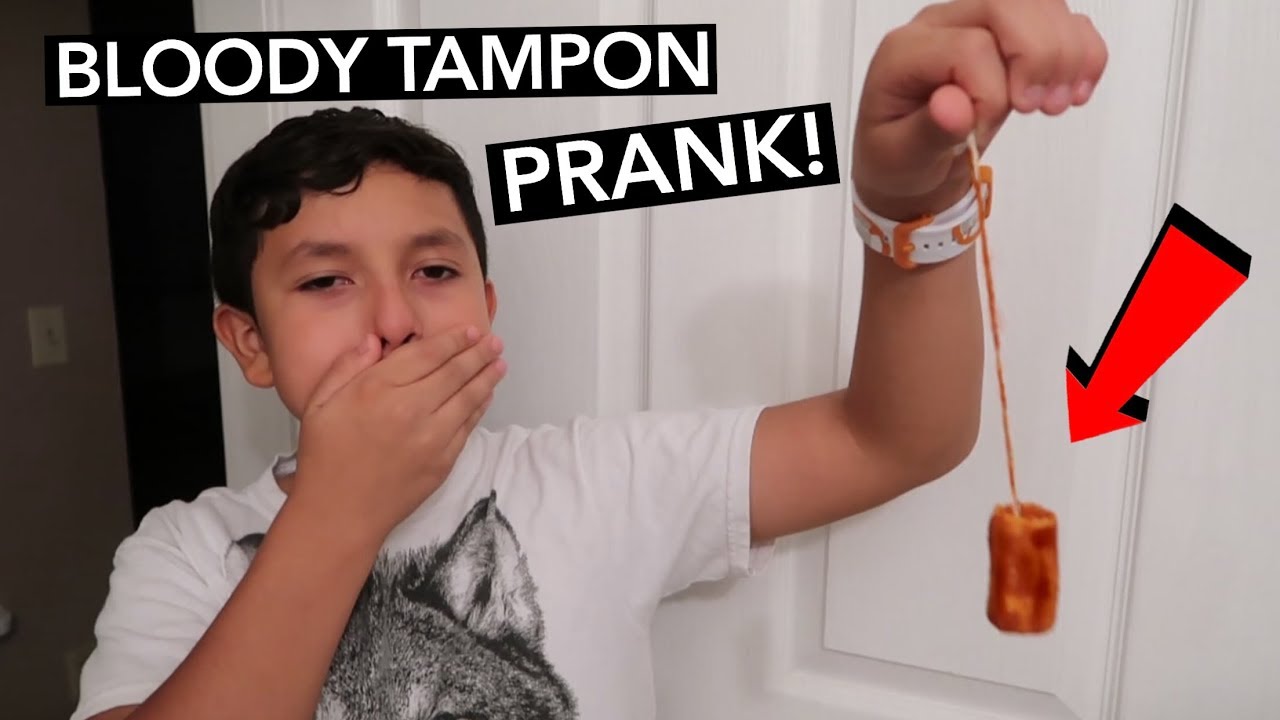 BLOODY TAMPON PRANK ON LITTLE BROTHER! (FAIL) - YouTube