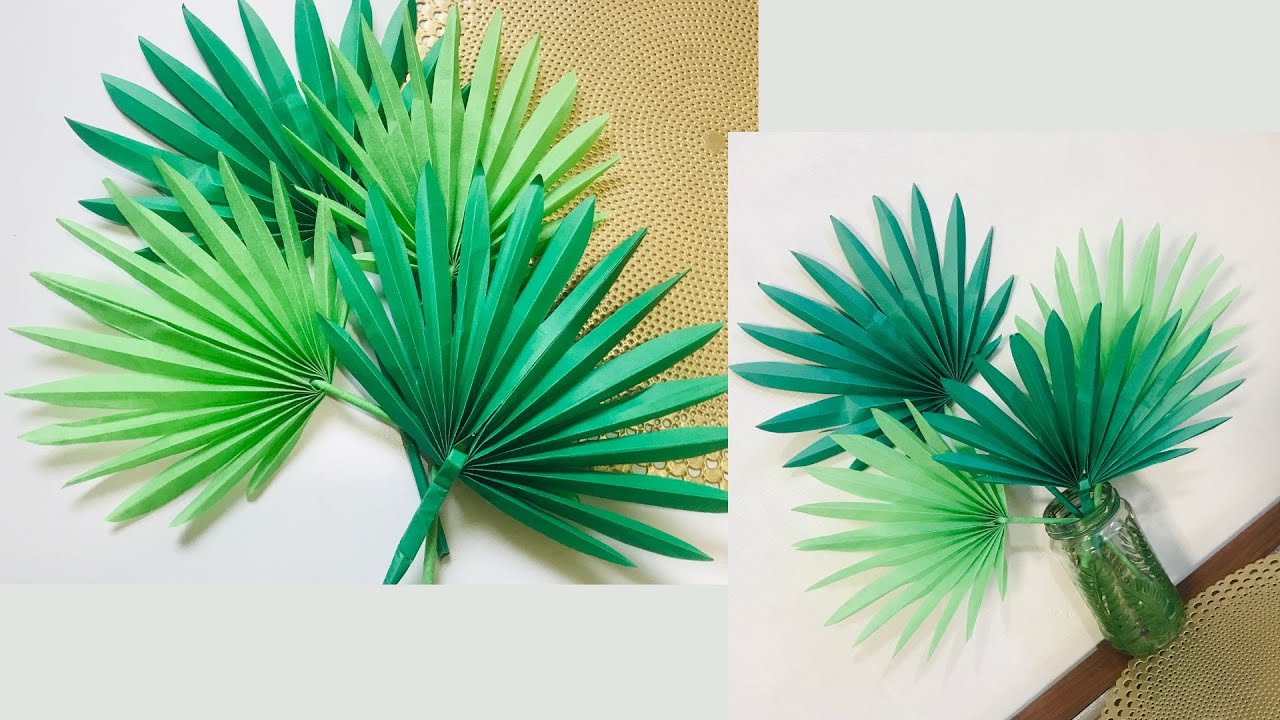 DIY fan palm leaves tutorial paper leaves making super easy method ...