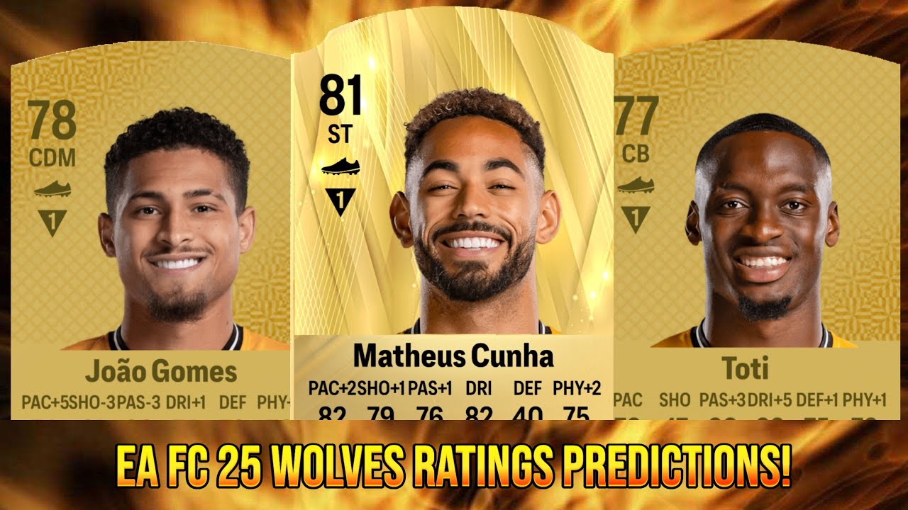 EA FC 25 WOLVES RATINGS PREDICTIONS FT. 🇧🇷 CUNHA, 🇵🇹 TOTI AND 🇧🇷 JOAO ...