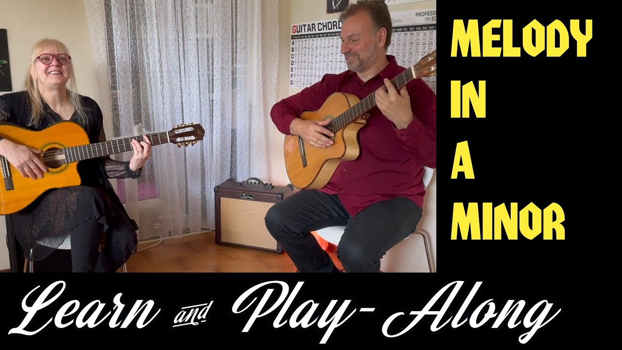 Learn Along with Us: Melody in Am with Spanish Guitar Rumba, with Chord Diagrams/tab. See ...