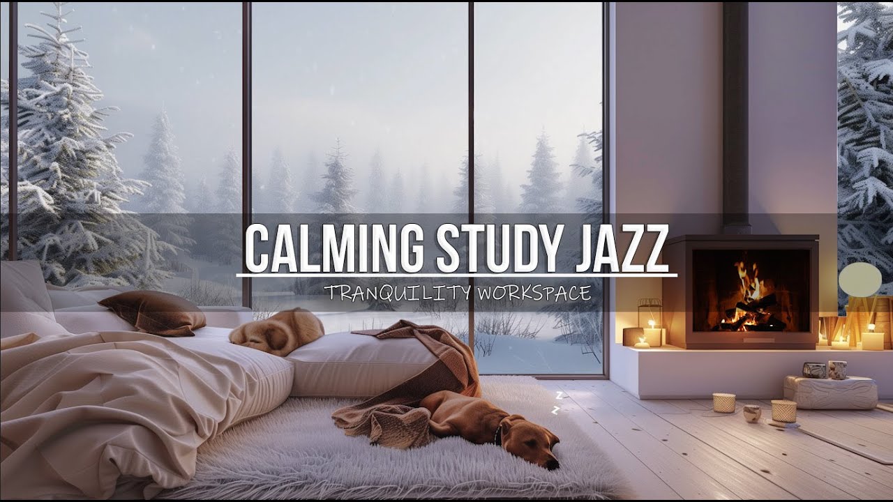 Calming Study Jazz🎧 [4 Hour] snowy jazz study session - YouTube