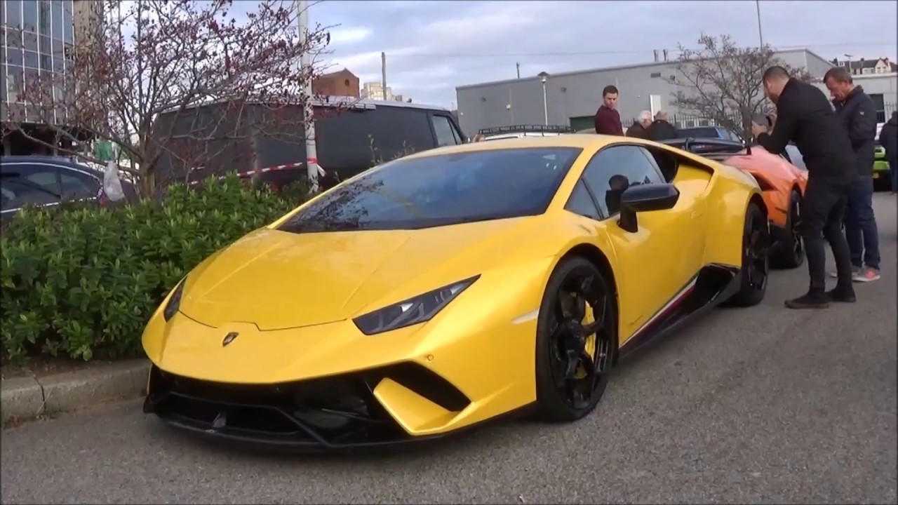 Supercars Arriving and Leaving - Cars & Coffee Liverpool - YouTube