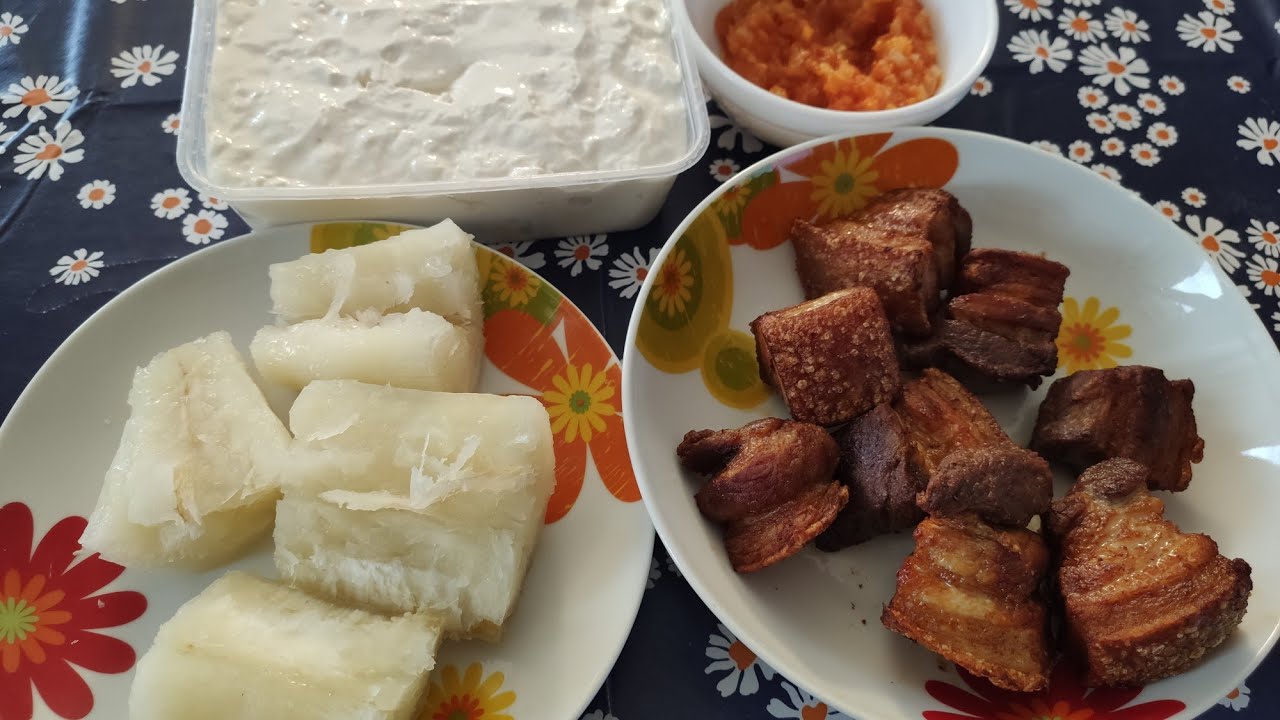Chicharrón con yuca, suero atollabuey y una Pava con ají chivato para ...