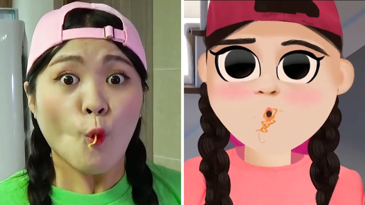 COMPARE - 불닭볶음면 먹방 Mukbang Fire Spicy Noodle DONA 도나 VS DONA 도나 ...