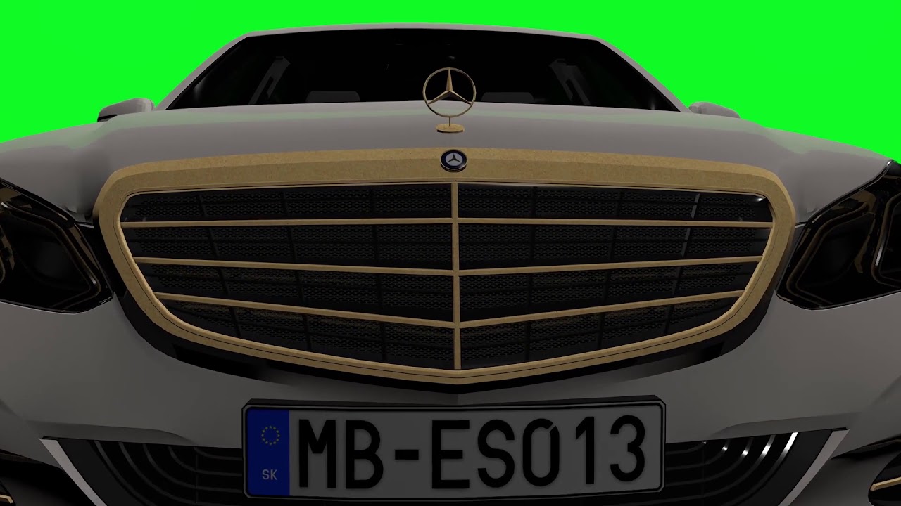 3d car mercedes green screen 4k Hd footage chroma key - YouTube