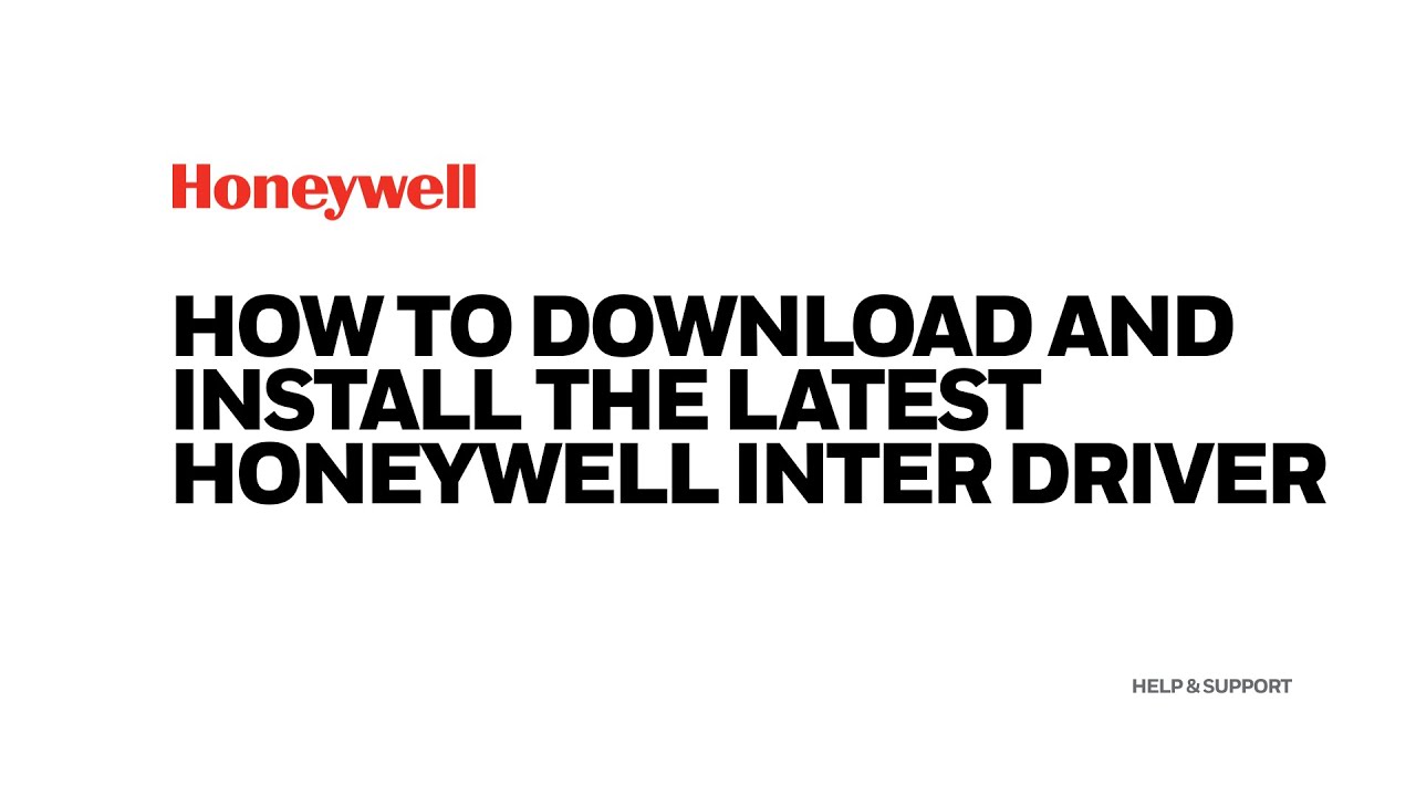 How to download and install the latest Honeywell Inter Driver - YouTube