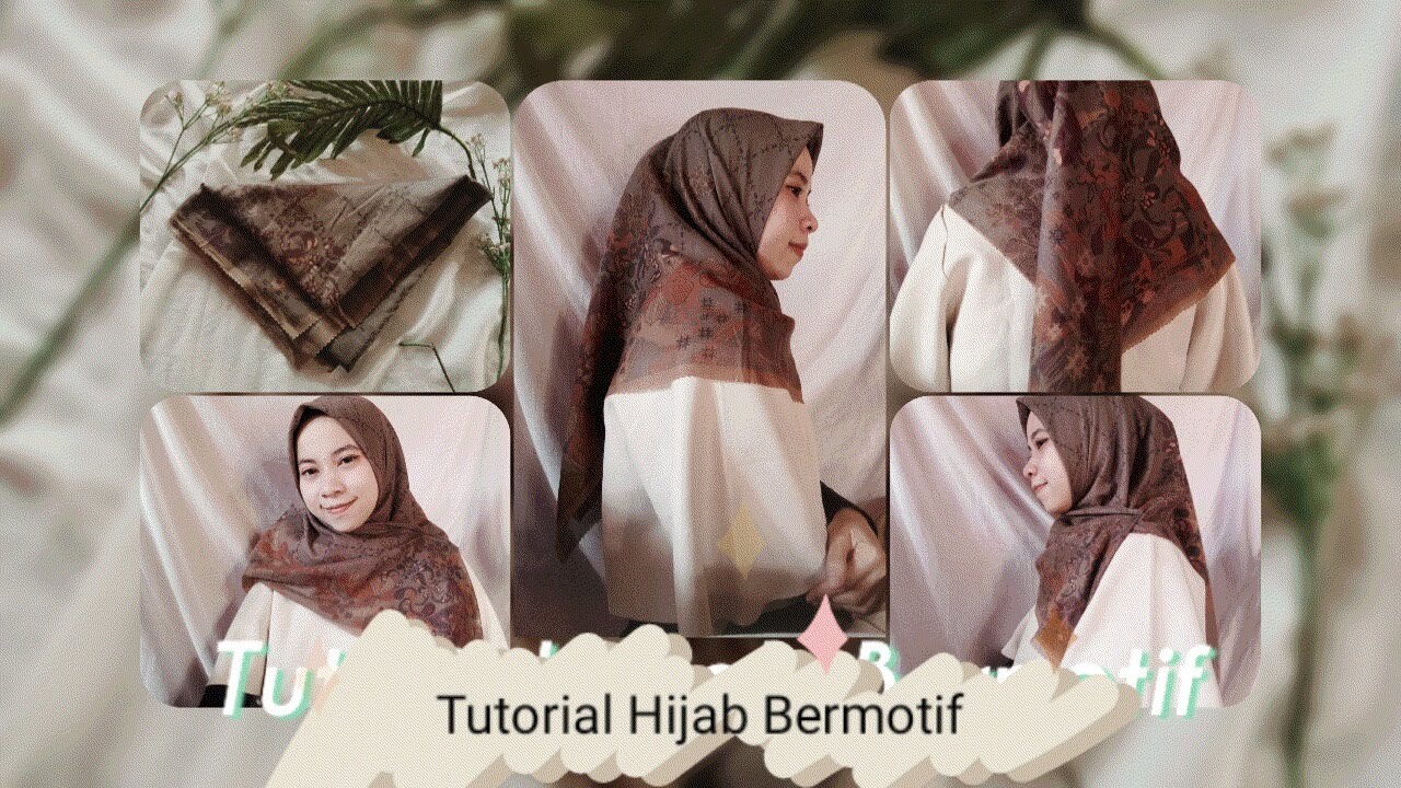 TUTORIAL HIJAB MOTIF SEGI EMPAT ll tips dan trick tetap stylish - YouTube