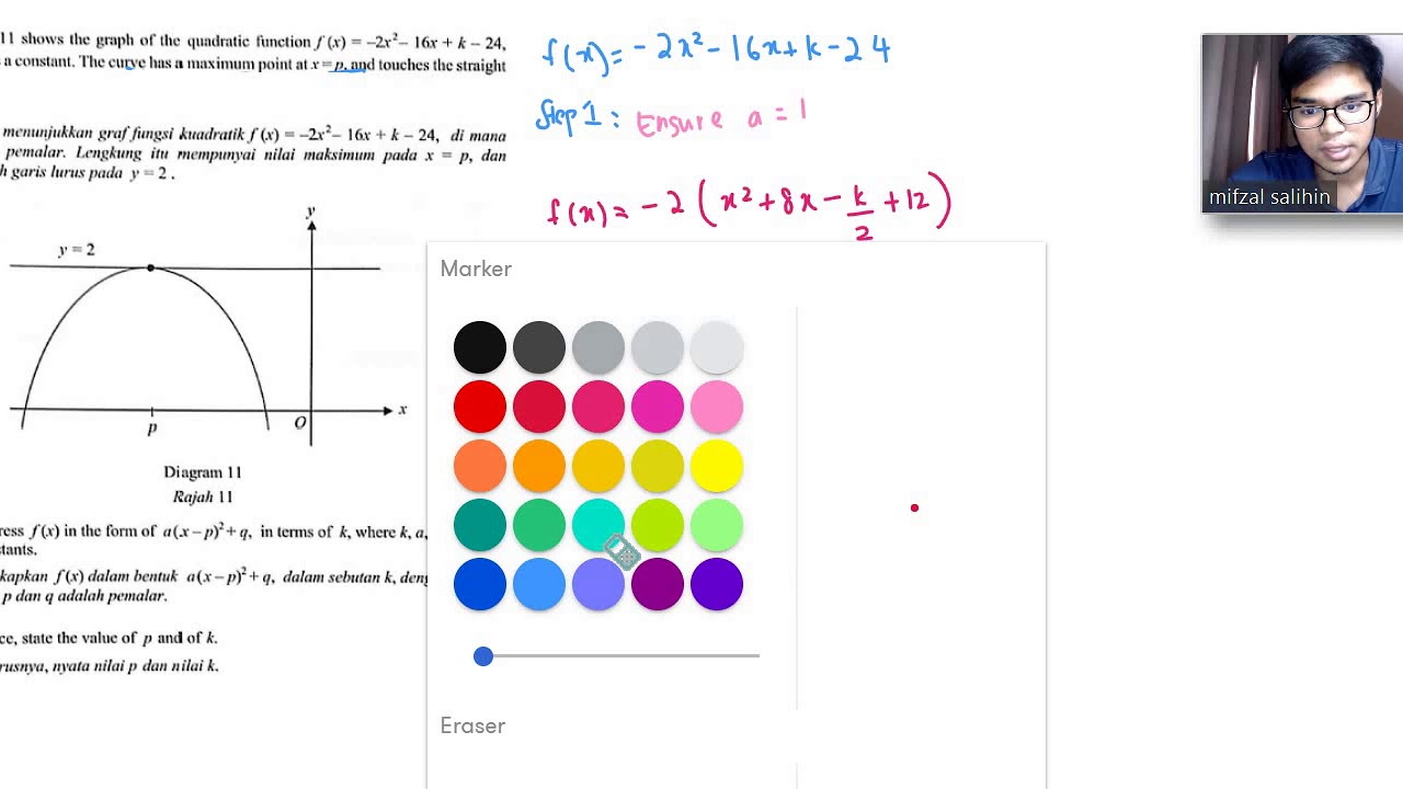 Additional Mathematics SPM: Quadratic Function - Completing the Square ...