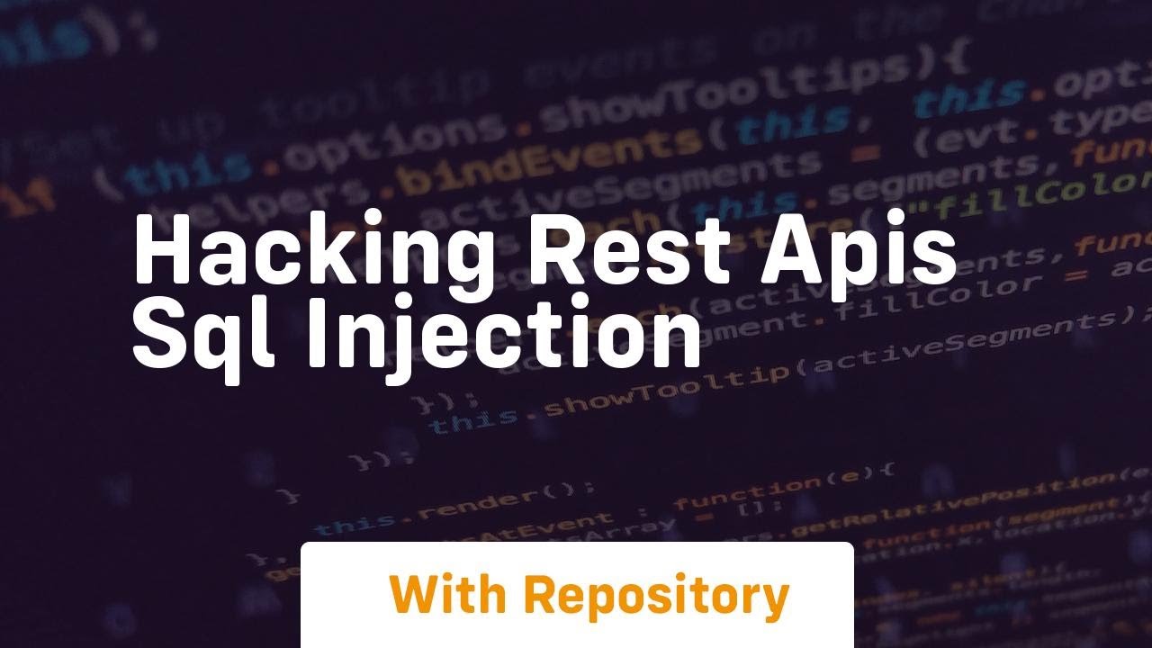 Hacking rest apis sql injection - YouTube