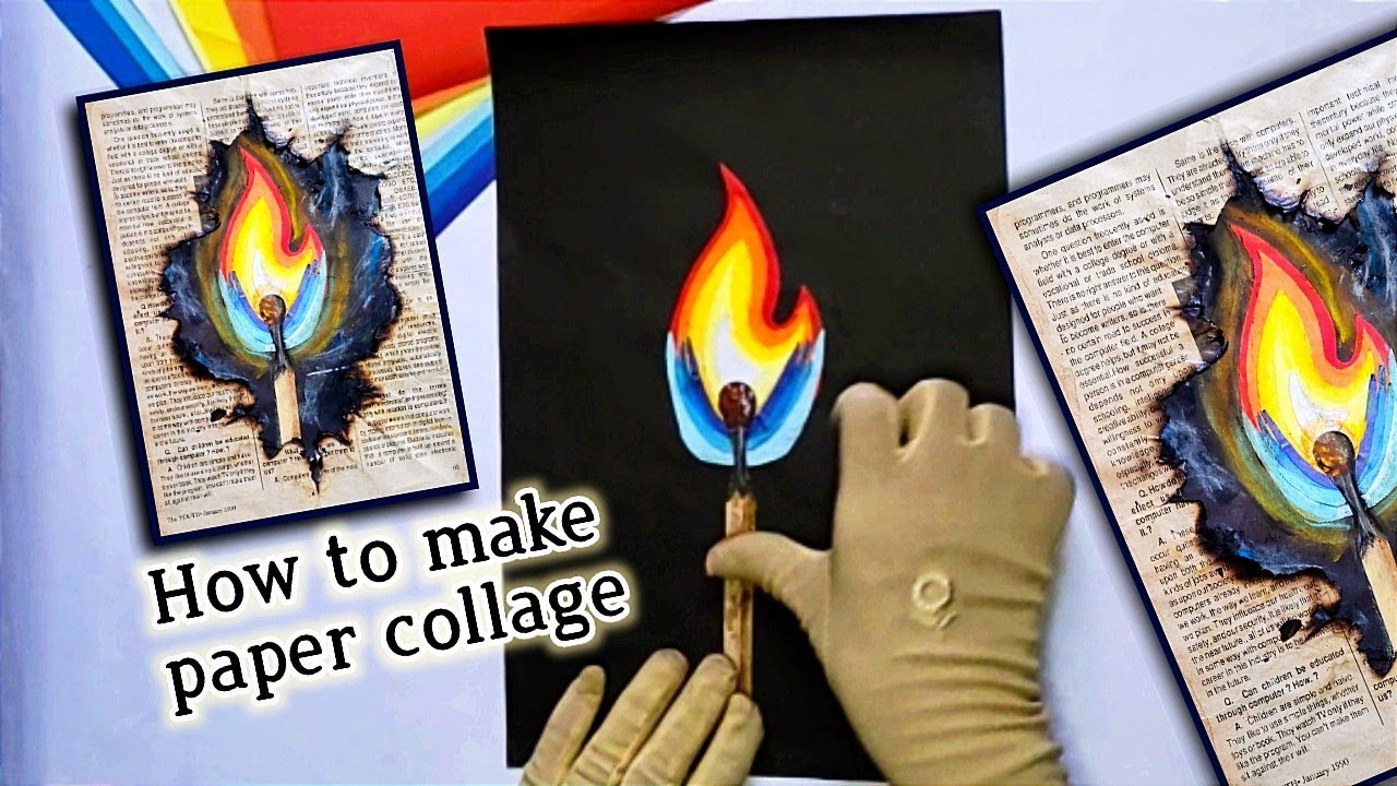 Paper Collage Art | Collage Work with Paper | Paper Craft - YouTube