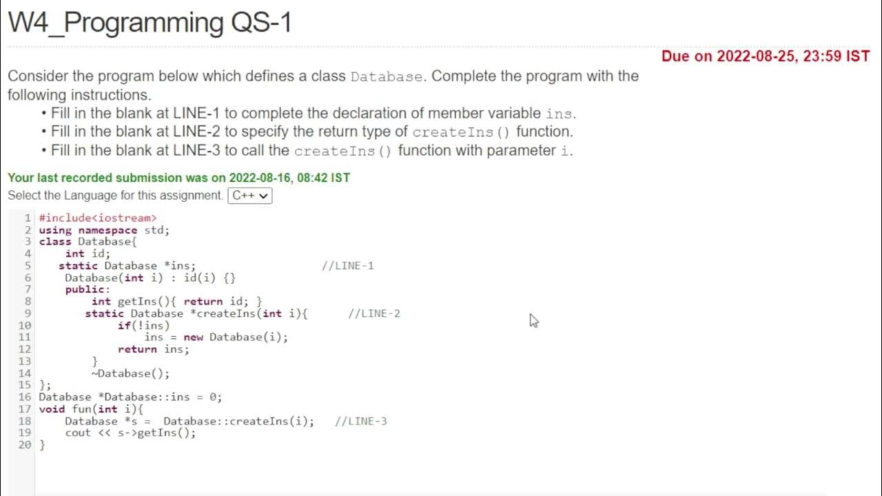 Nptel assignment week 4 QS-1 #nptel programming in modern c++ - YouTube