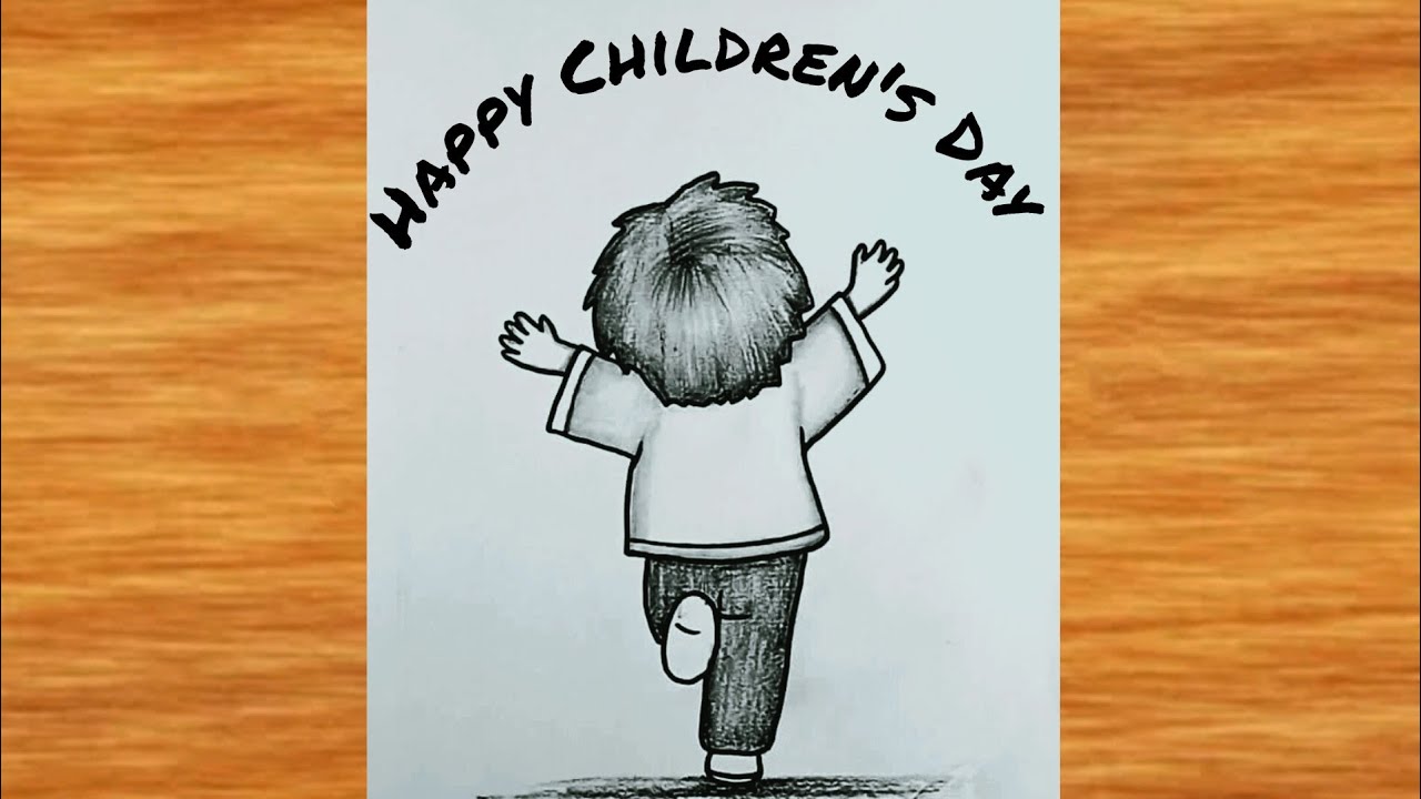 Children's Day Drawing easy ||How to draw Children's day poster Drawing ...