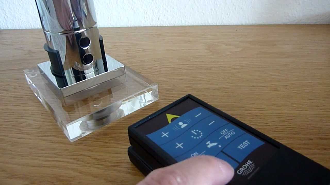 GROHE training: Remote control - automatic switch off/on - YouTube