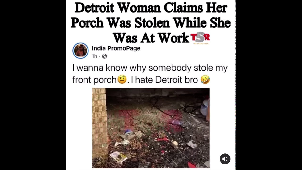 Stolen porch in Detroit. “Y’all stole my porch”! - YouTube