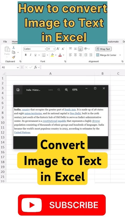 ExcelTrick😲#How to Convert Image to Text in Excel#excel#exceltips# ...