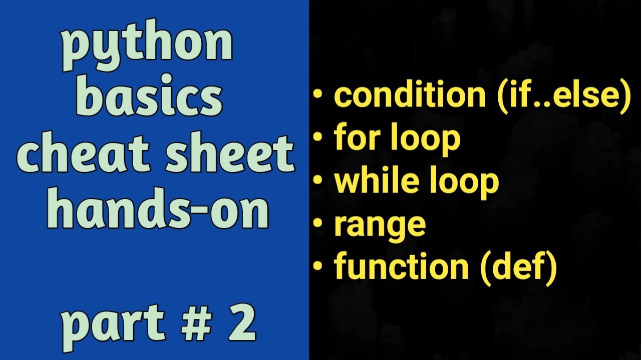 Python Basic Cheat Sheet With Hands-on | Part2 - YouTube