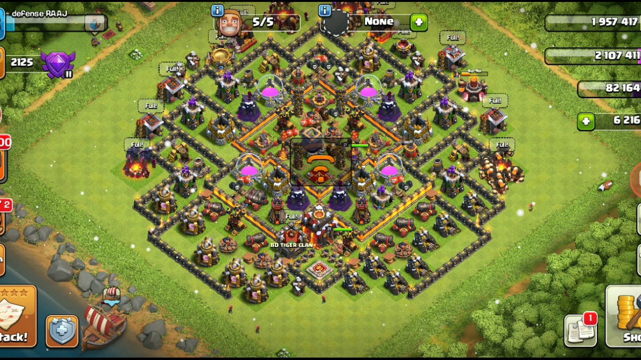 Coc all of rush war base - YouTube