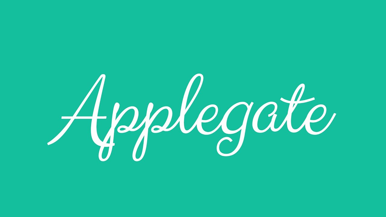 Learn how to Sign the Name Applegate Stylishly in Cursive Writing - YouTube