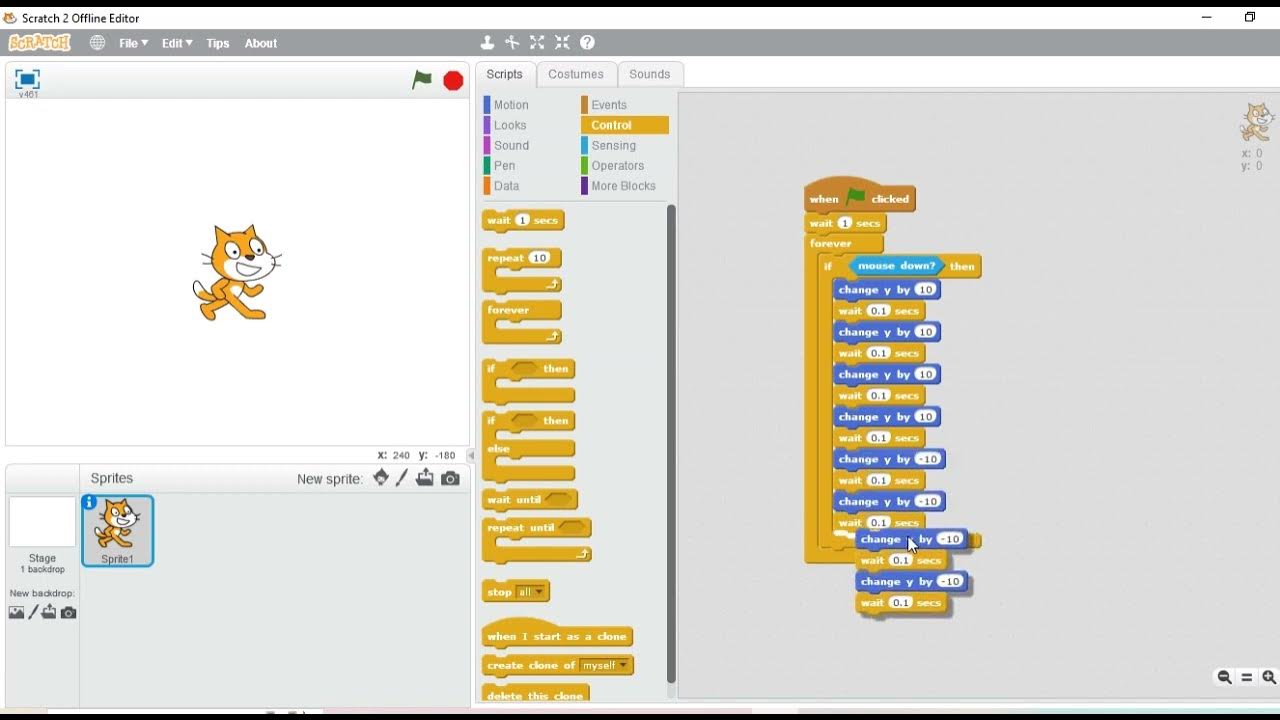 Tutorial - How to make the sprite jump when clicked - YouTube