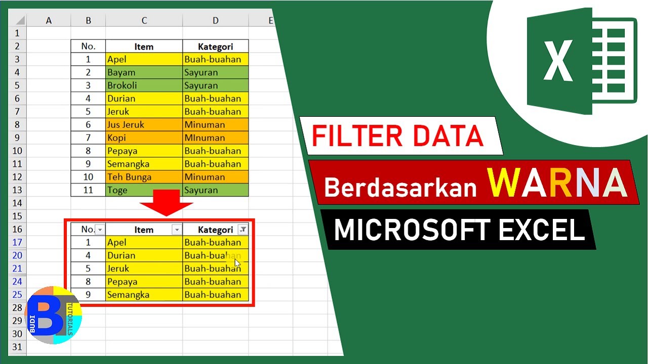 Cara Filter Warna di Excel | Cara Filter Data Berdasarkan Warna di Excel - YouTube