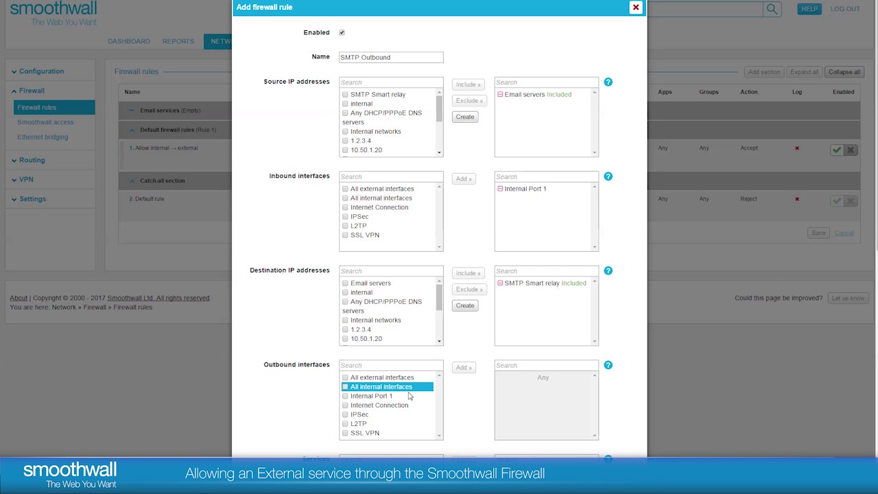 Allowing an External Service through the Smoothwall Firewall | Firewall ...