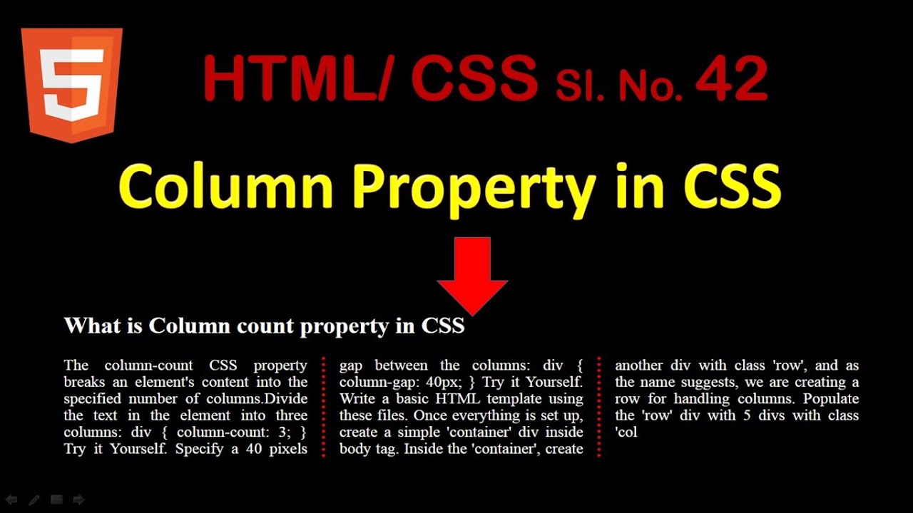 Css Column Properties In Bengali Column Count Column Rule Column Span Column Gap Youtube